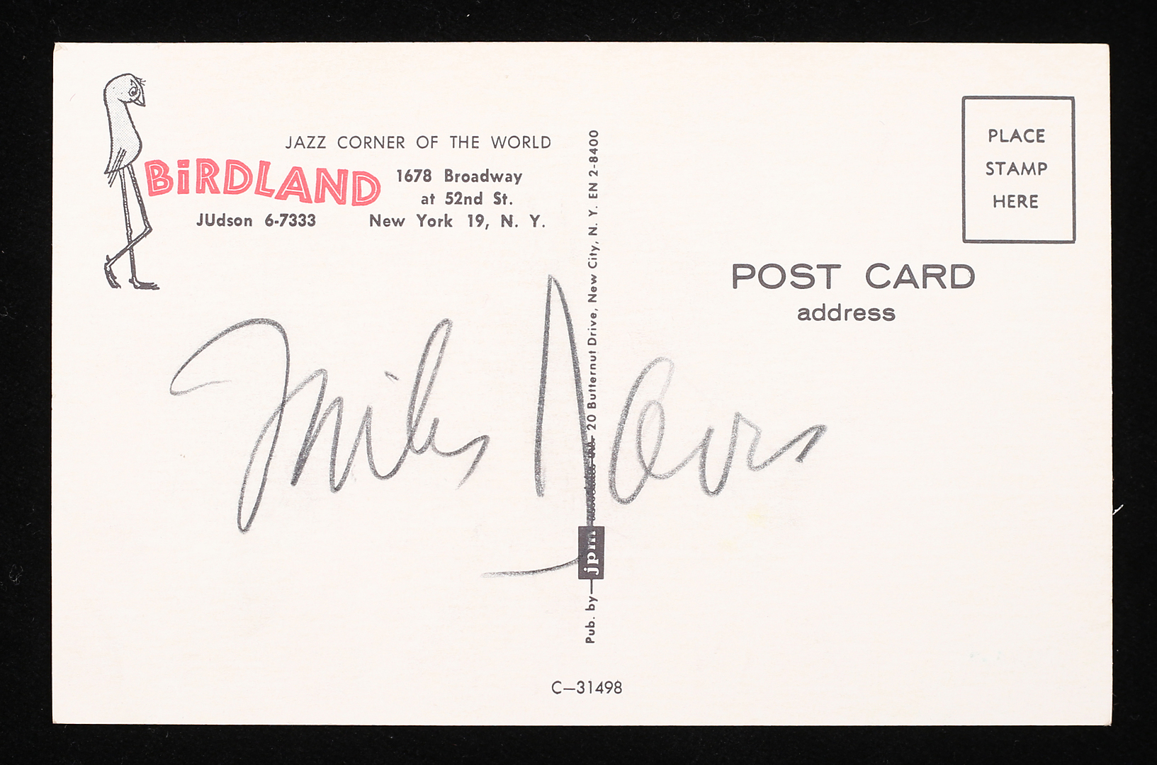 Images for 1068938. AUTOGRAPH, signed Miles Davis. - Auctionet