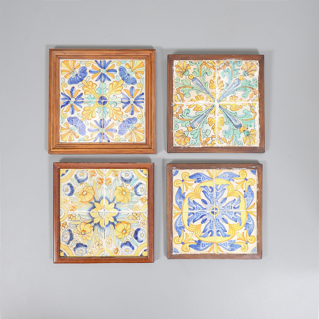 Images for 1105036. Four panels with four Catalan tiles in earthenware ...