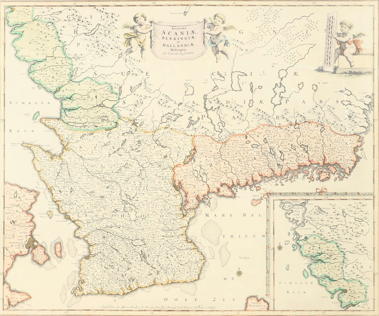 Images for 1328188. MAP, Skåne, print after older model. - Auctionet