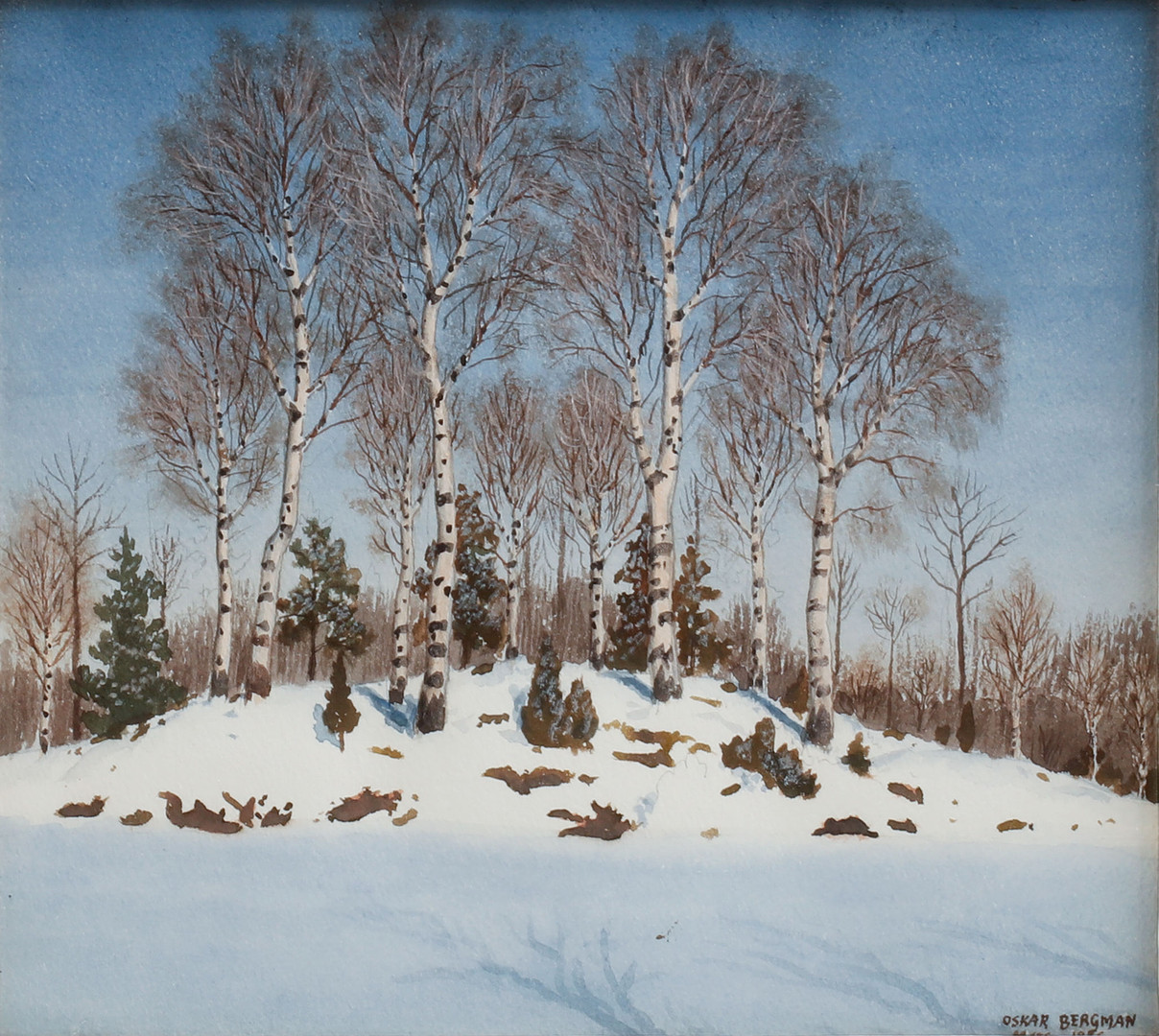 Images for 1511267. OSKAR BERGMAN. Winter picture with birch trees ...