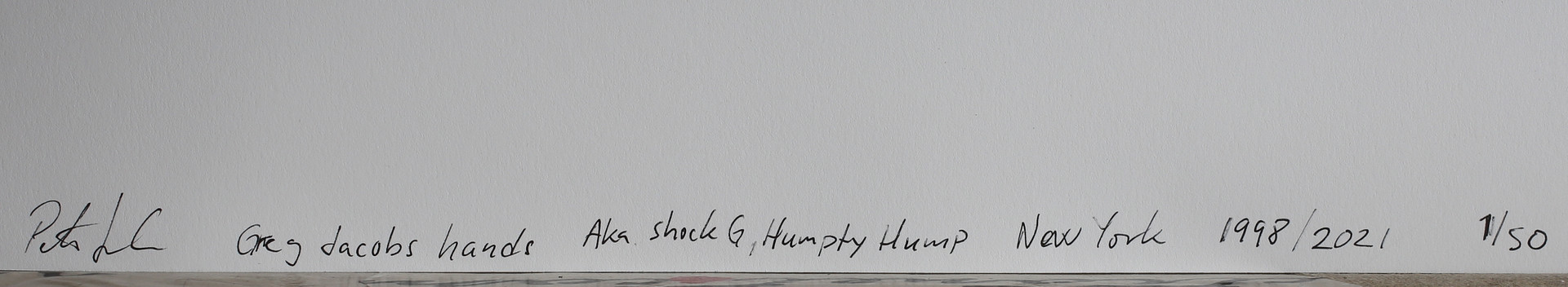 Images for 1695504. PETER JANHANS. Photograph, “Greg Jacobs hands, Aka ...