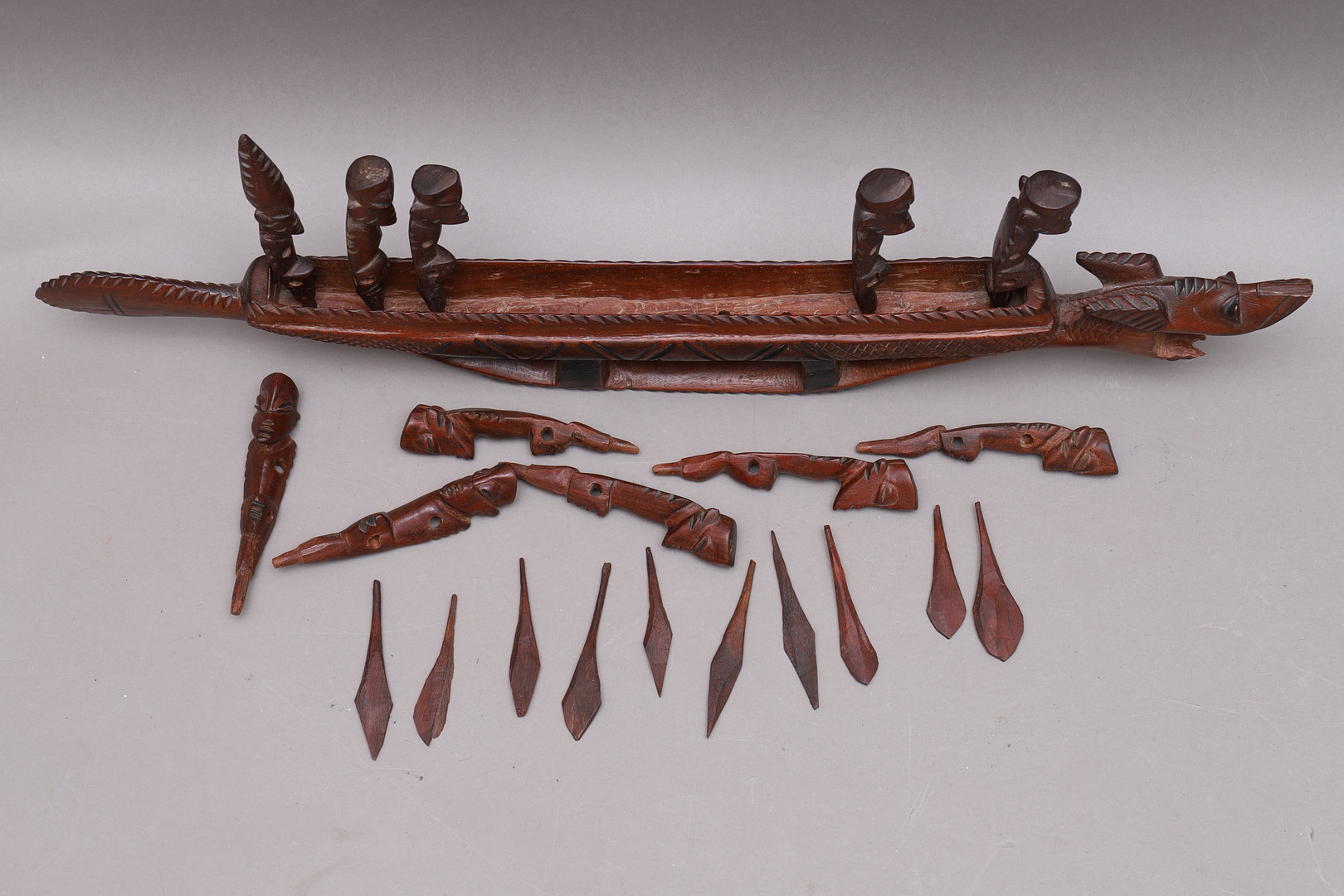 Images for 1731770. BOAT WITH ROWERS, Africa, carved wood. - Auctionet