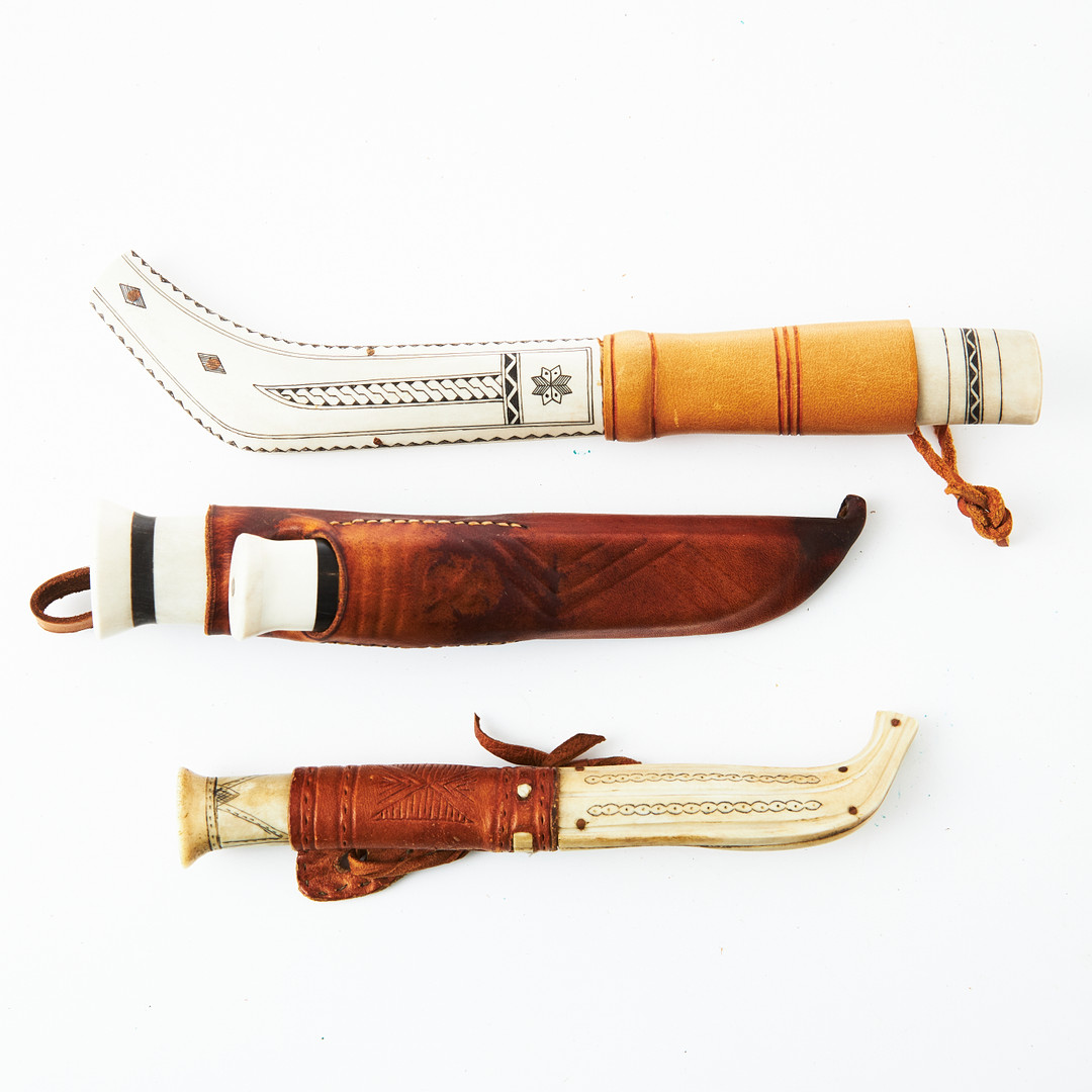 Images for 1926774. KNIVES, 3 pcs, Sami work, 20th century, horn, bone ...