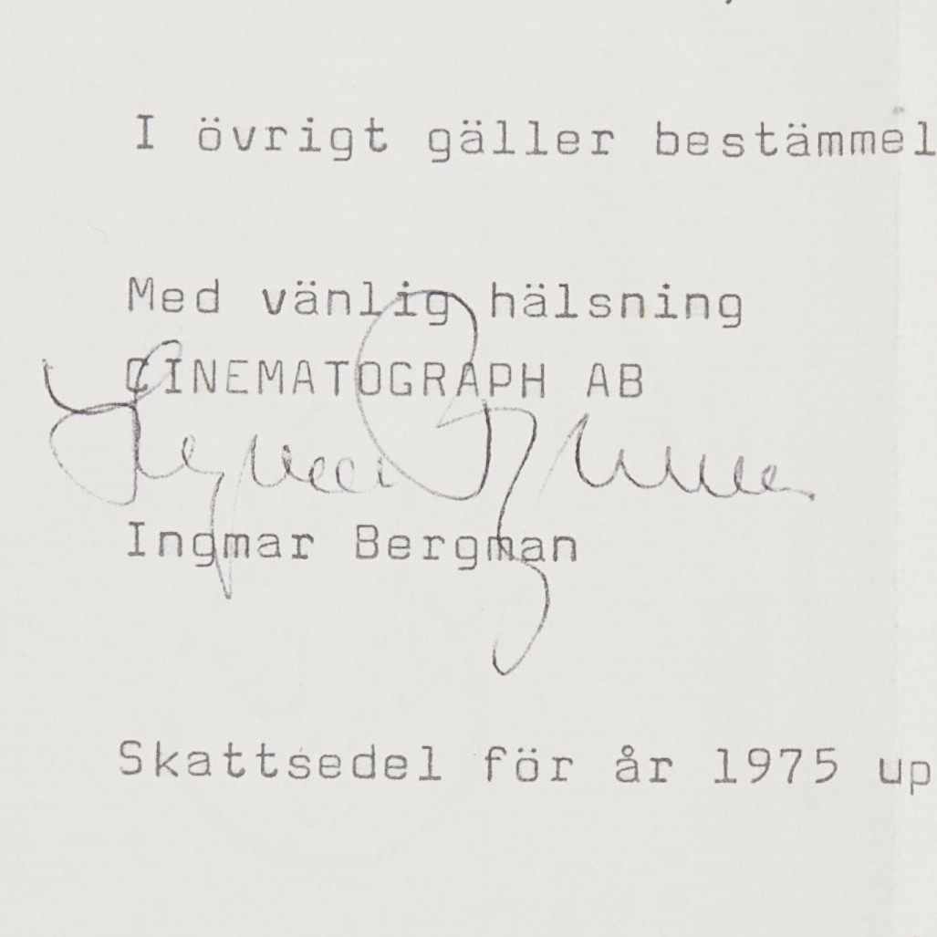 Images for 2016765. INGMAR BERGMAN, self-signed typewritten letter ...
