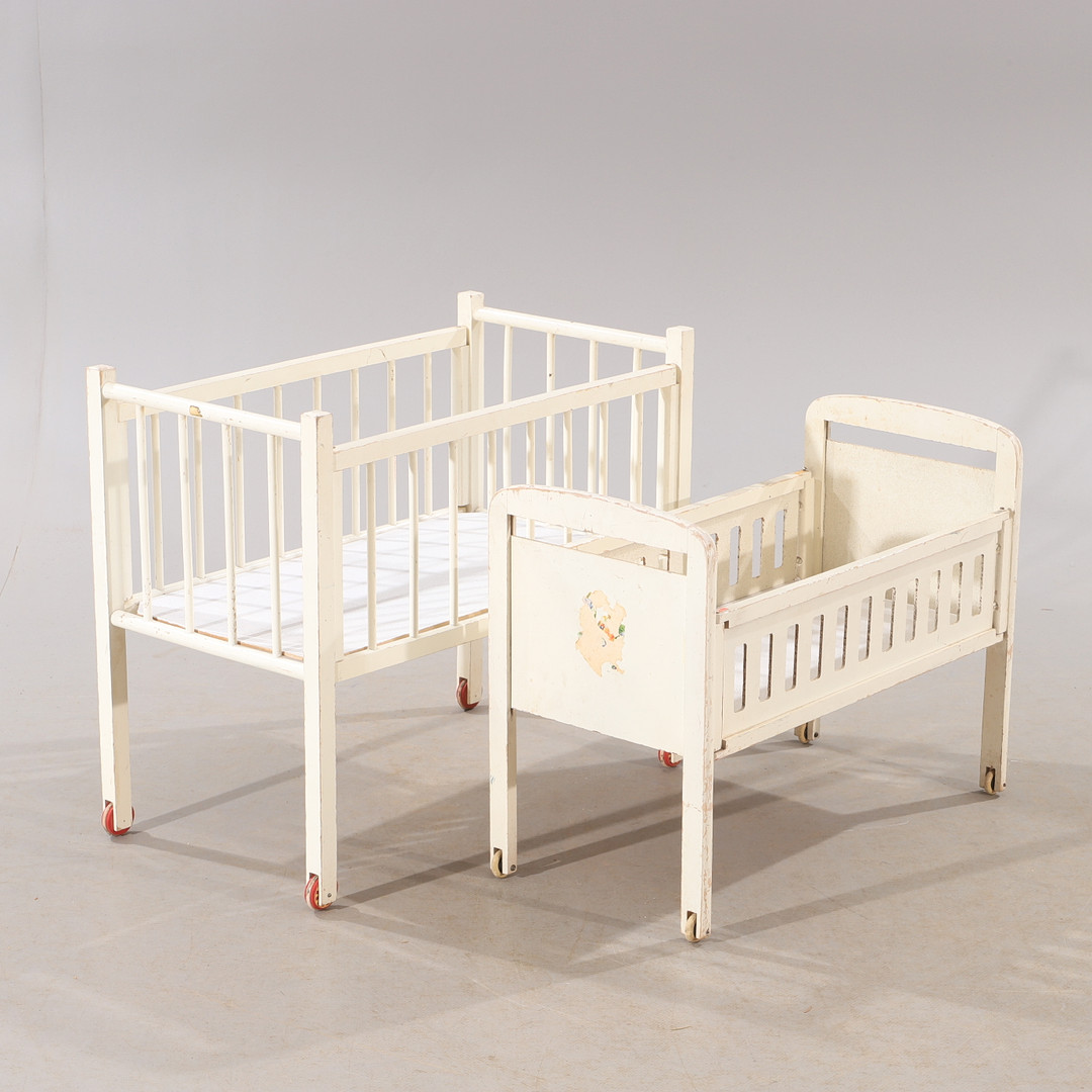 Images for 2118017. DOLL BEDS, 2 pieces, painted white, mid 1900s ...