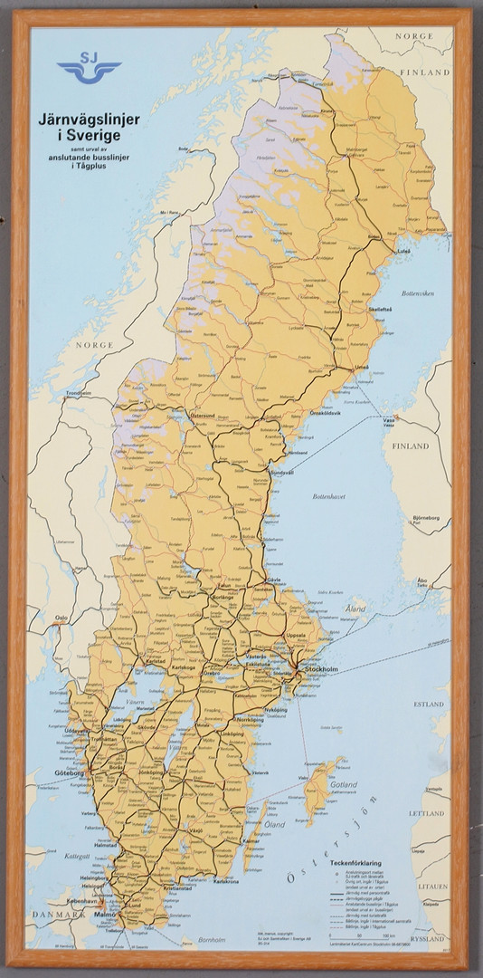Images for 2148405. POSTER, Railway lines in Sweden, SJ and ...