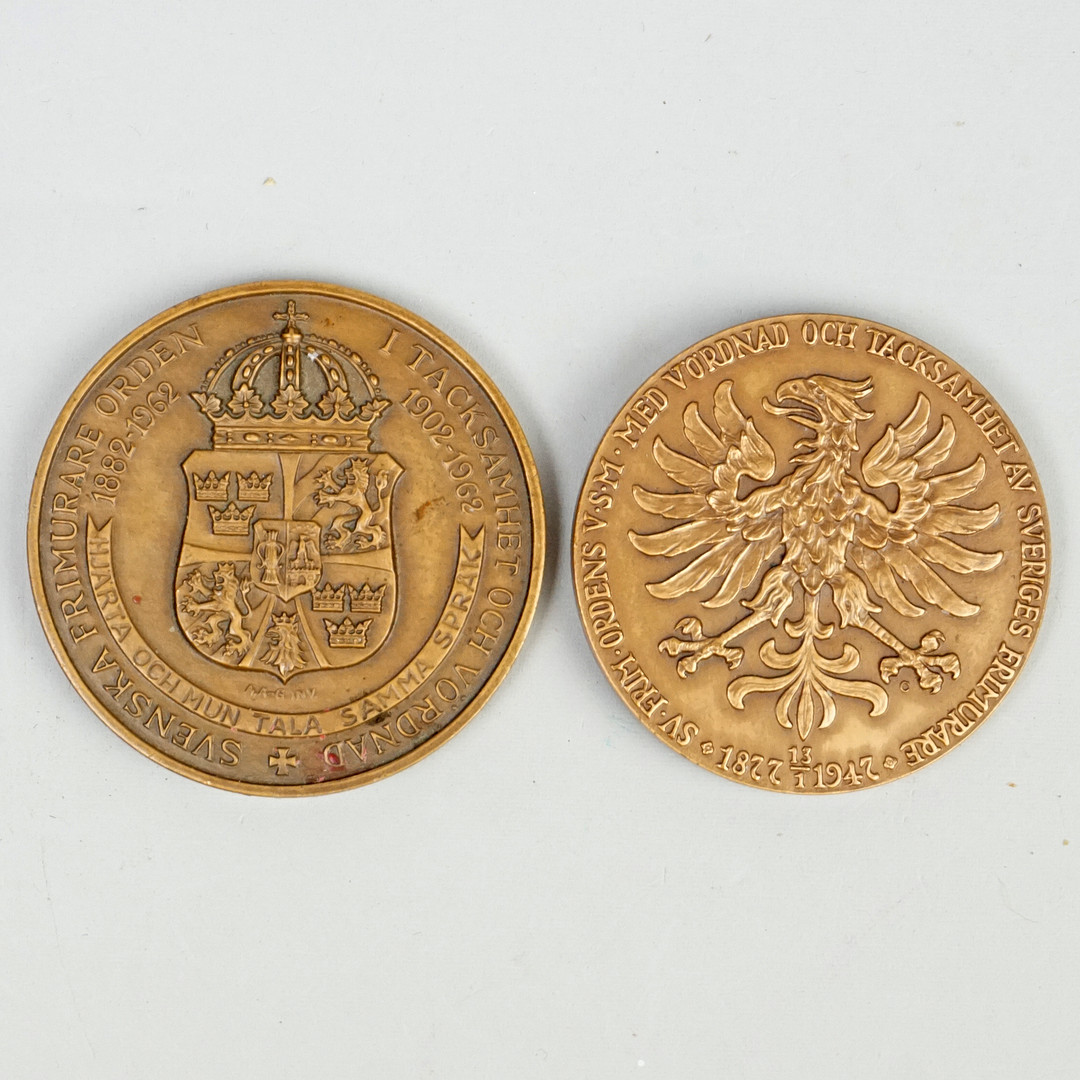 Images for 2296850. MEDALS, 2 pcs, Swedish Masonic Order, Gustav V, and ...
