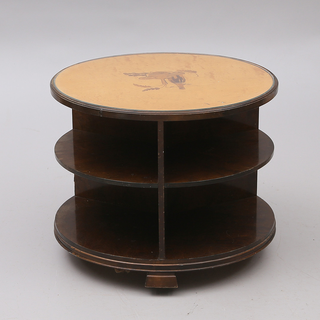 2433240. BAARIKAAPPI/PÖYTÄ, puu/lasi, intarsia sisustus, Art Deco, 1930 ...