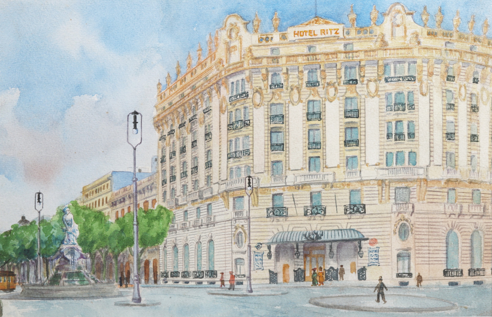 Images for 2440035. ANÓNIMO SIGLO XX. HOTEL RITZ BARCELONA. WATERCOLOR ...