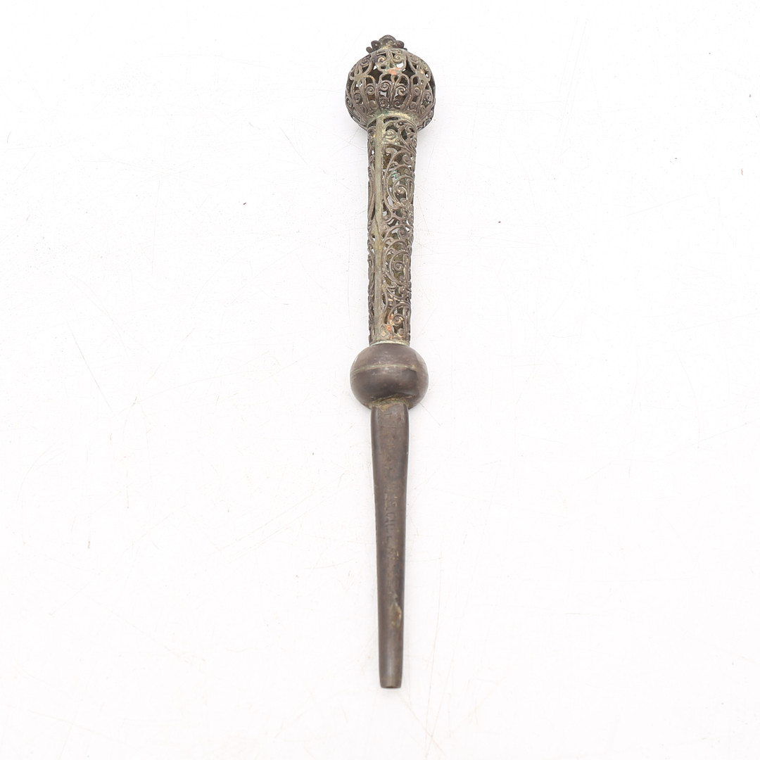 Images for 2460324. Probably Tibetan ceremonial baton finial in silver ...