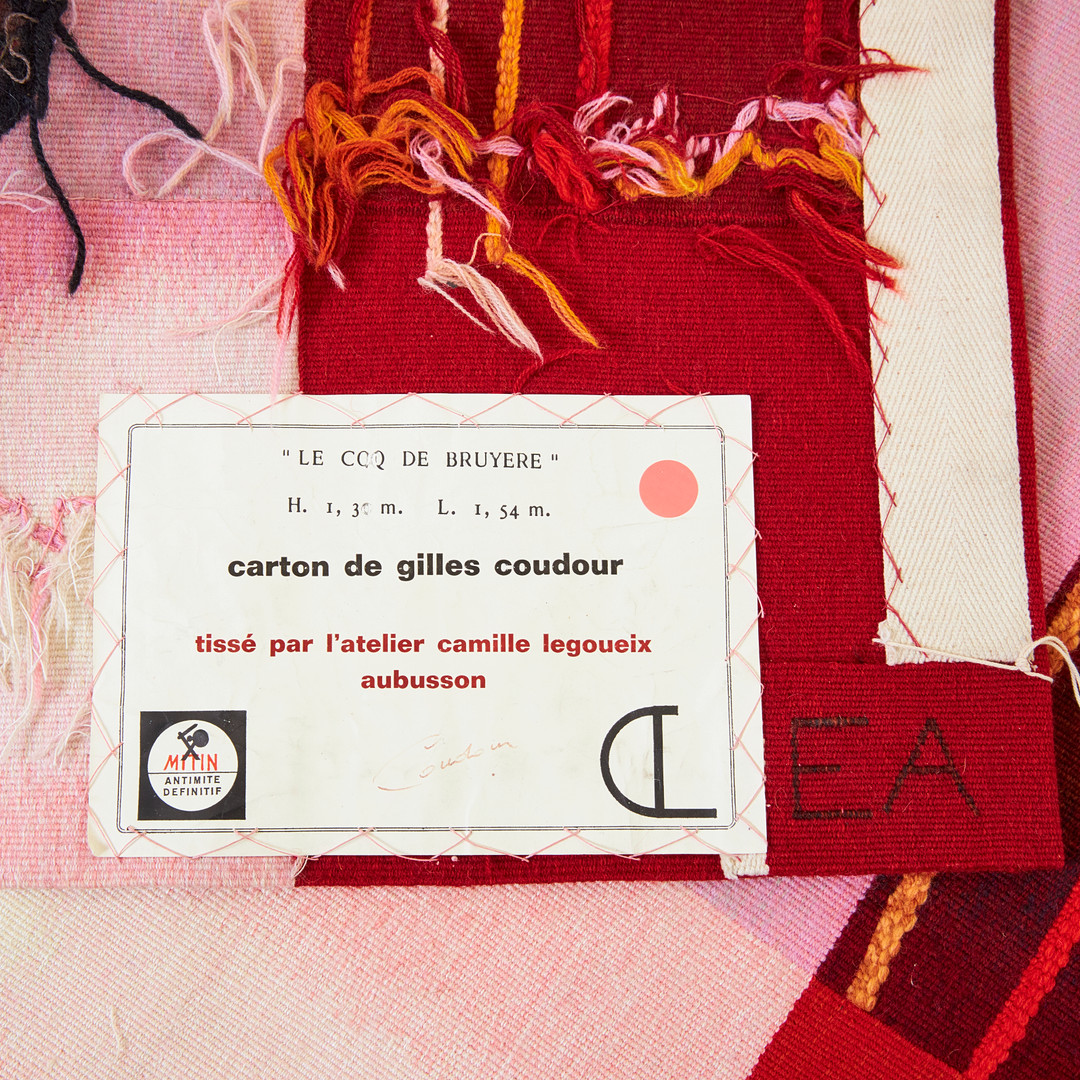 Images for 2529770. GILLES COUDOUR, "Le coq de Bruyere", fabric in ...