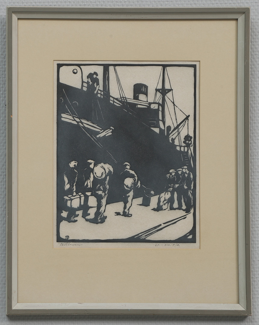 Images for 2675308. TORSTEN BILLMAN. woodcut, ship, signed, numbered 65 ...