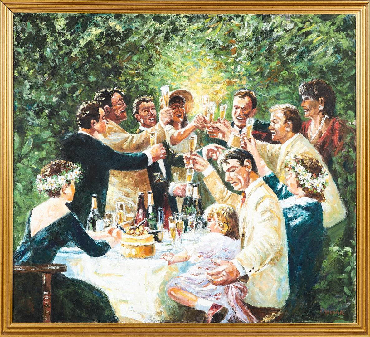 Images for 2755883. ISTVAN BOGNAR. Party in the garden, oil on canvas ...