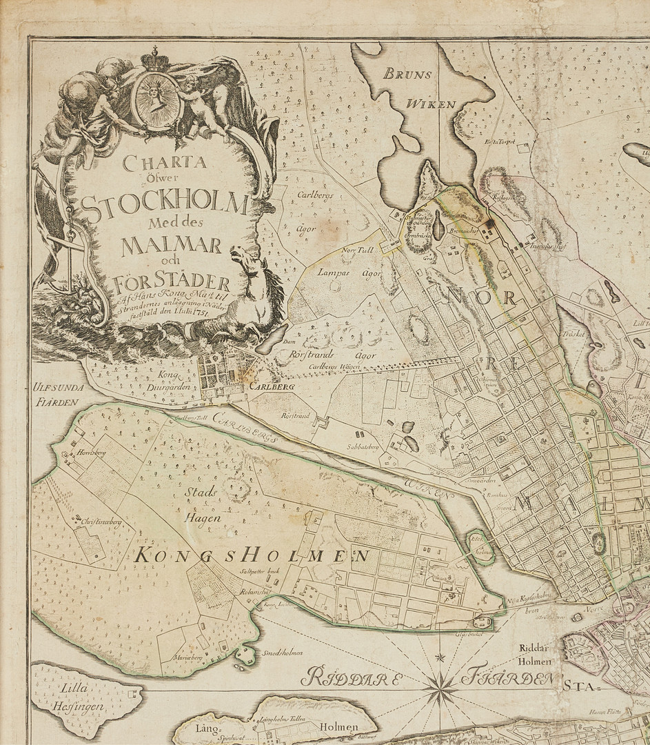 Bilder för 2837571. STOCKHOLMSKARTA, "Charta öfwer Stockholm med des malmar och förstäder ...