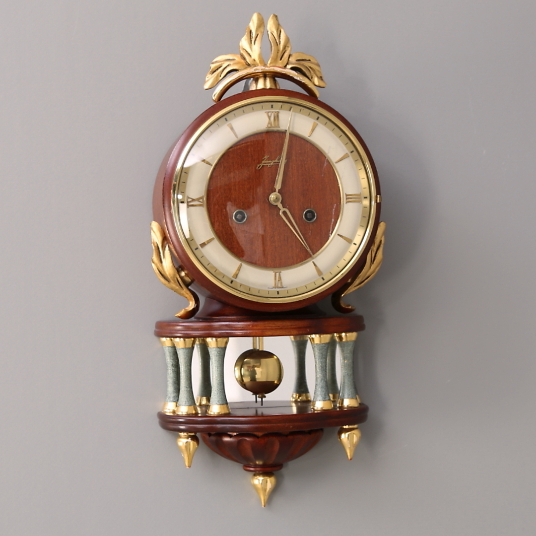 Images for 320204. WALL CLOCK 2 pcs, Junghans, Brobi, wooden case with ...