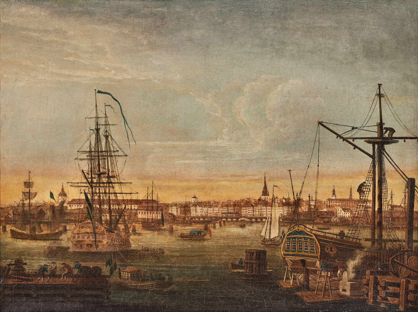 JOSEPH PETTERSON HELIN (1745-1809). Utsikt från Galärvarvet mot ...