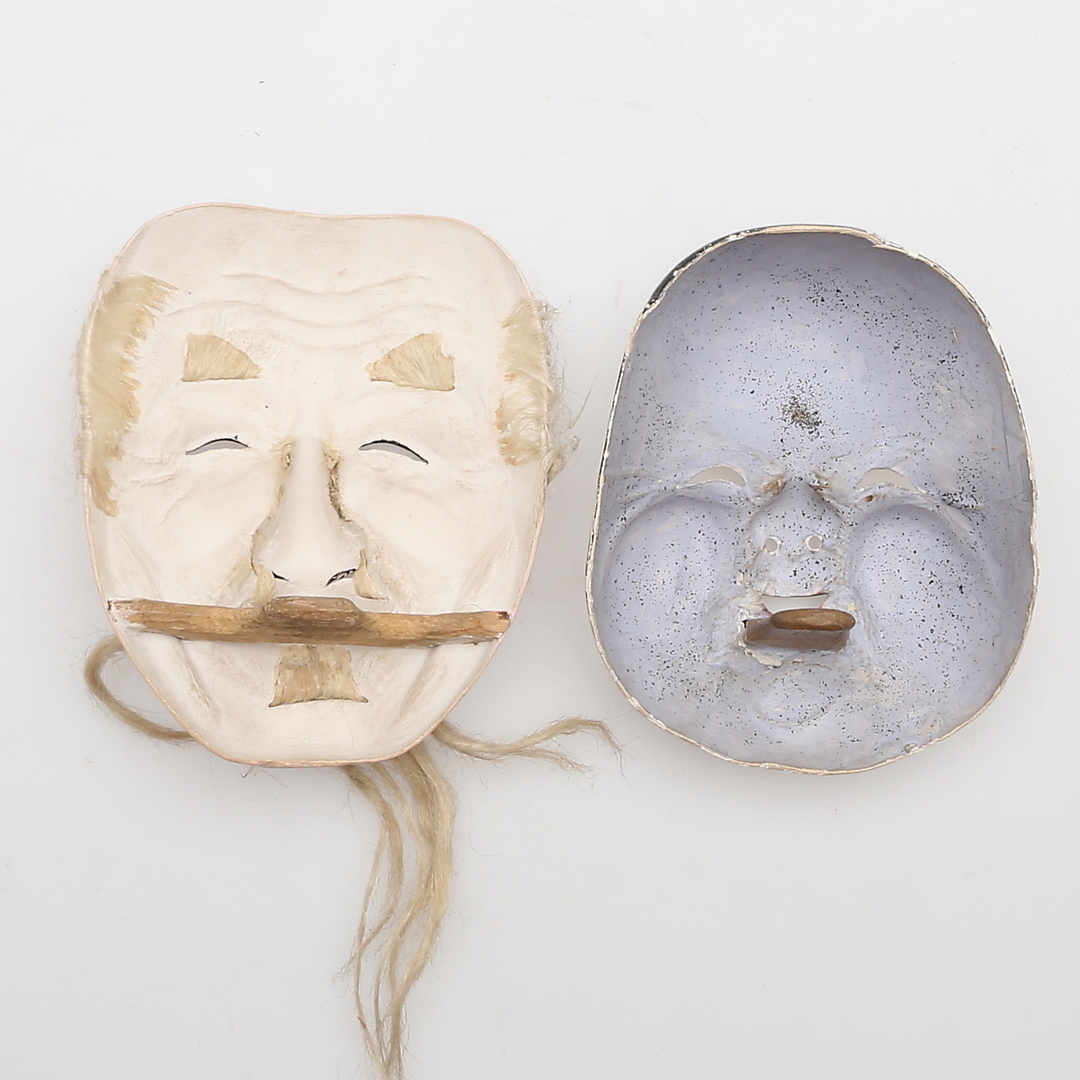Images for 398197. NOH MASKS, 2 pcs, male and female, probably 19th ...