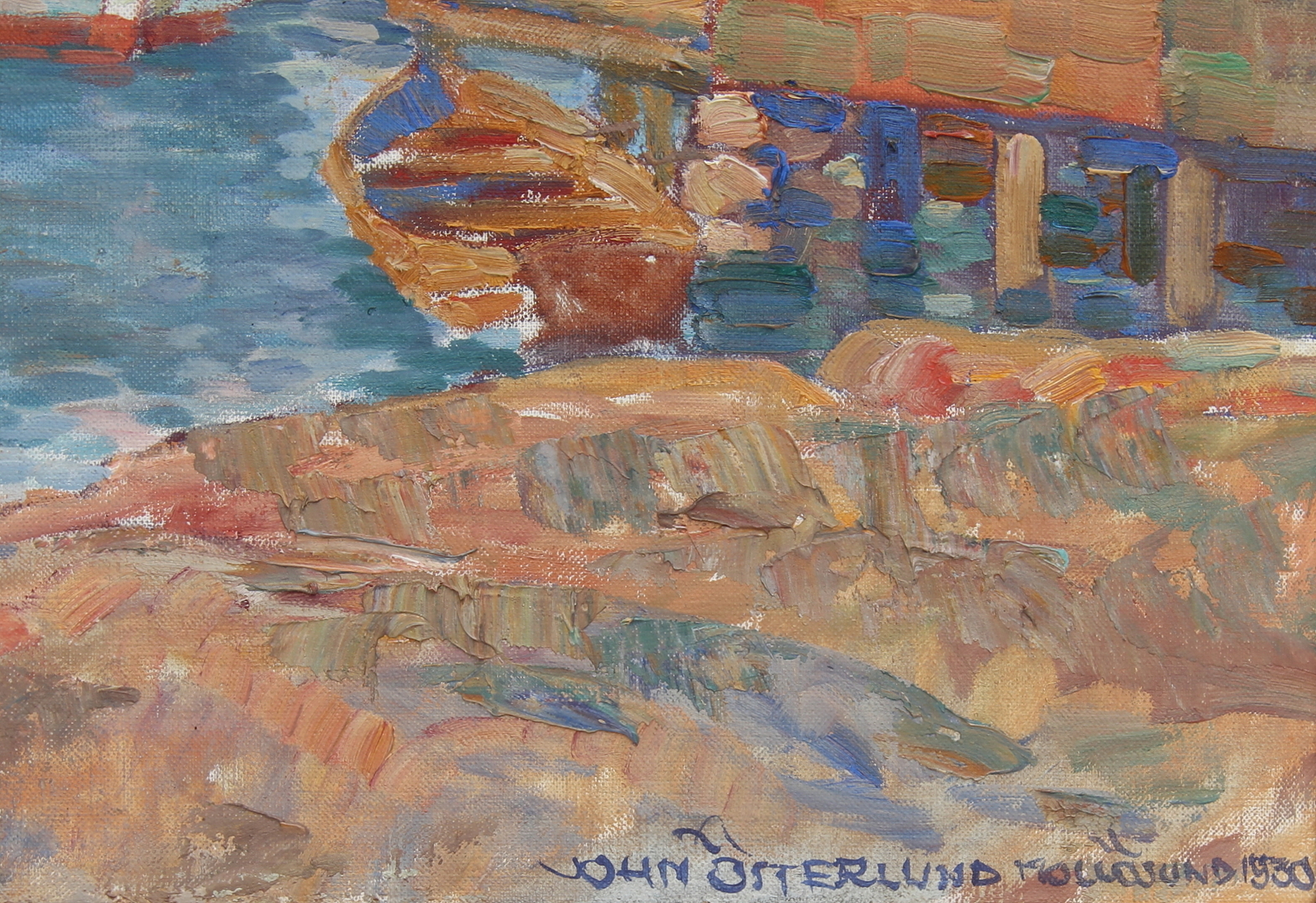 Images for 40583. JOHN ÖSTERLUND. Oil on Board. "Mollösund, 1930 ...