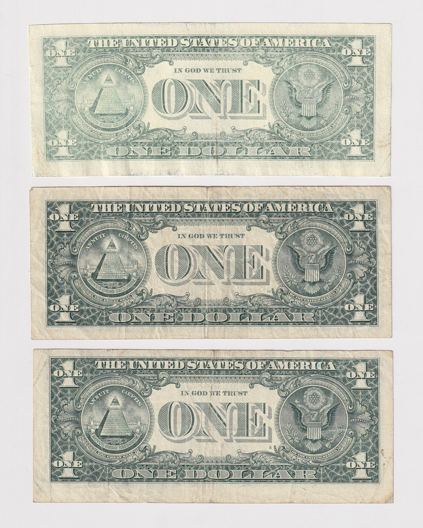 Images for 4475380. THREE USA ERROR $1 BANK NOTES (3). - Auctionet