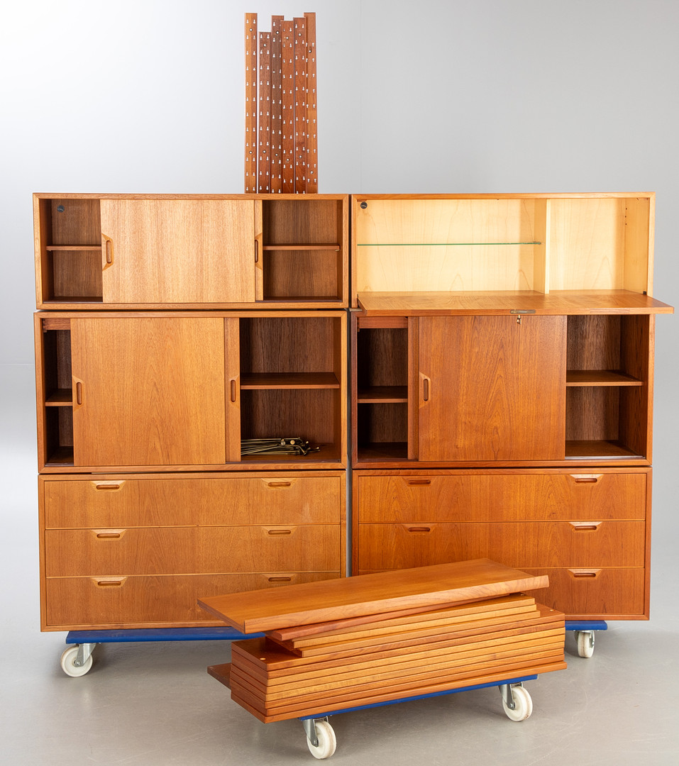 Sven Ellekær & Albert Hansen Møbelfabrik, Regalsystem Modell “excellent”, Teak, Dänemark ...