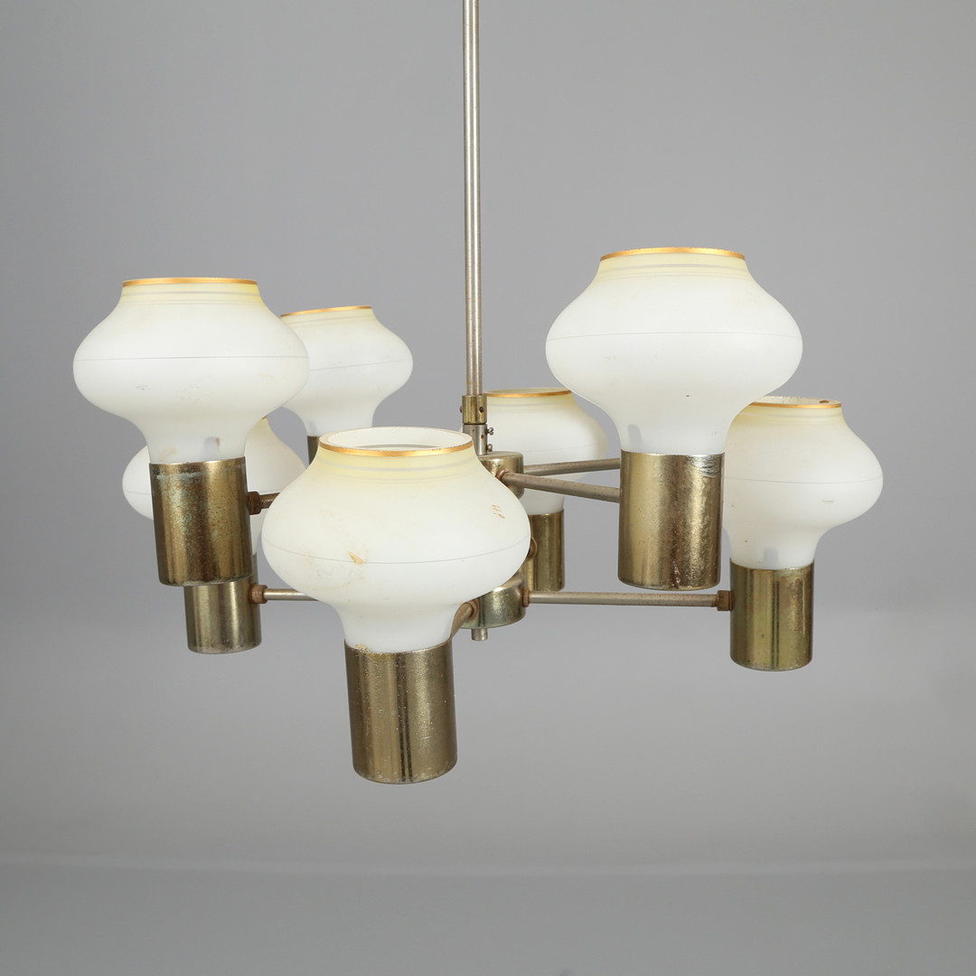 Images for 4638048. Eight-armed chandelier made of nickel-plated metal ...