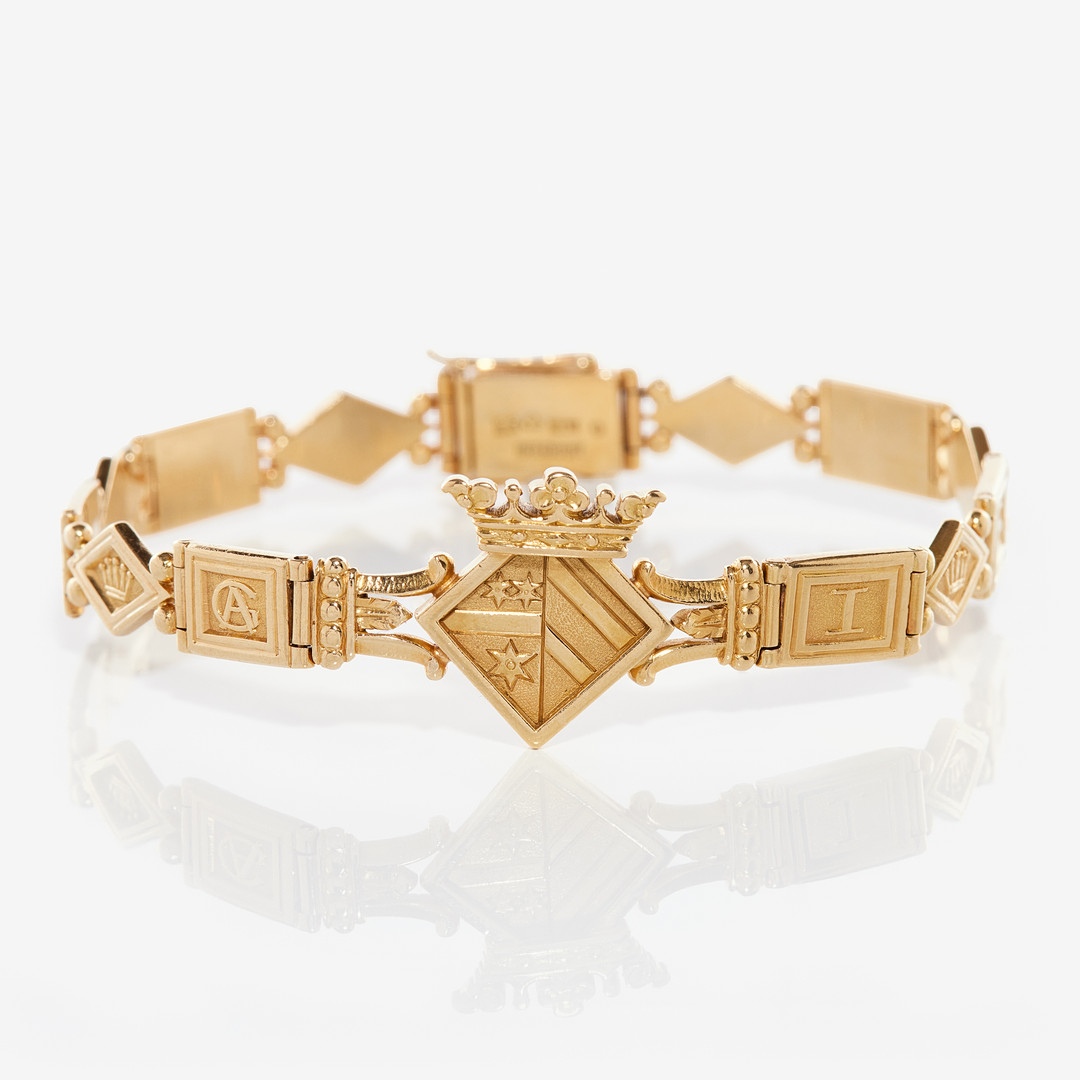 A gold bracelet, Atelier Borgila, Stockholm 1944, Royal gift from King ...