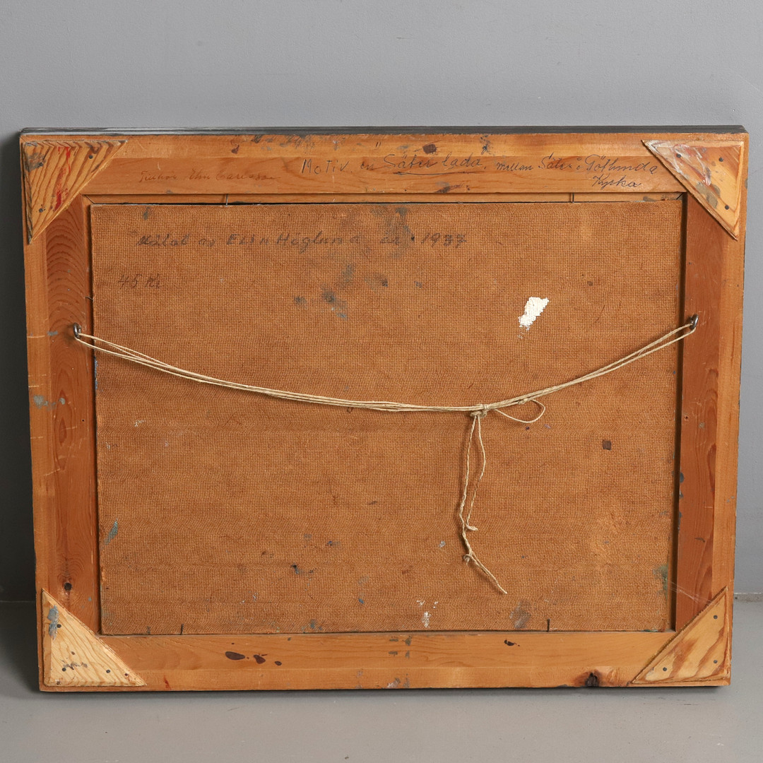 Bilder för 4666720. ELIN HÖGLUND. OLJA PÅ PANNÅ, "Timmerstuga ...