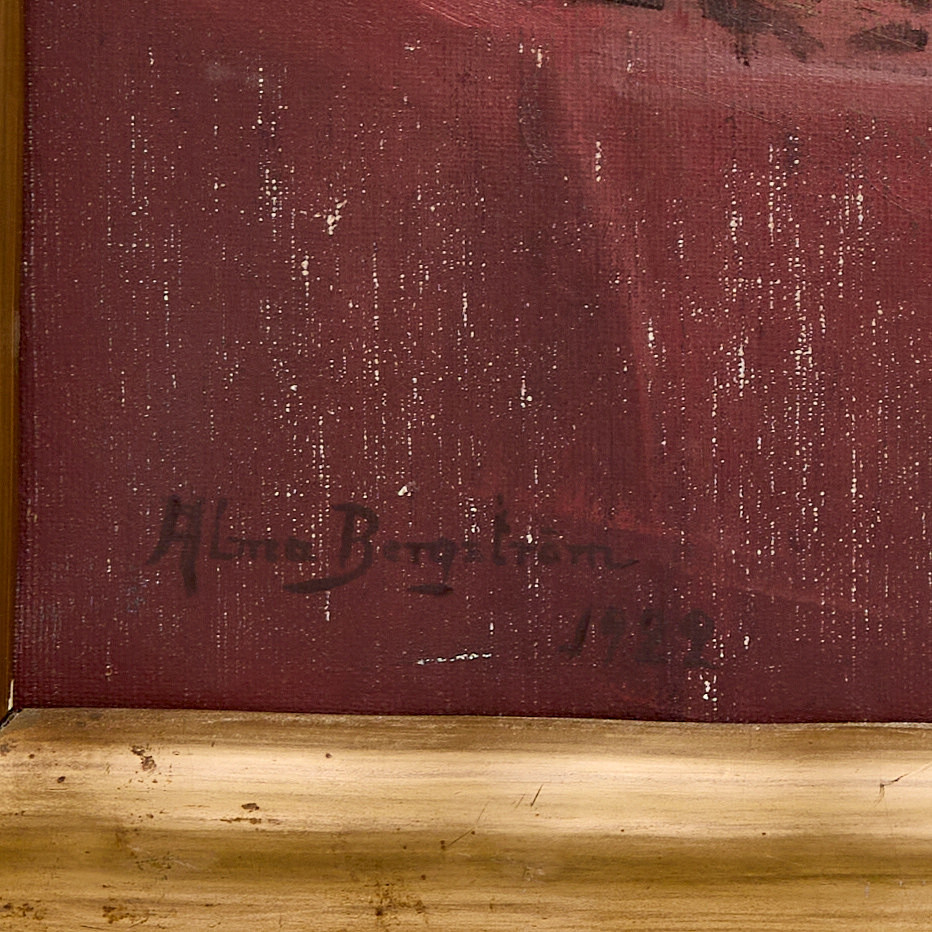 Bilder för 4690199. ALMA BERGSTRÖM, Stilleben med hortensior i krukor ...