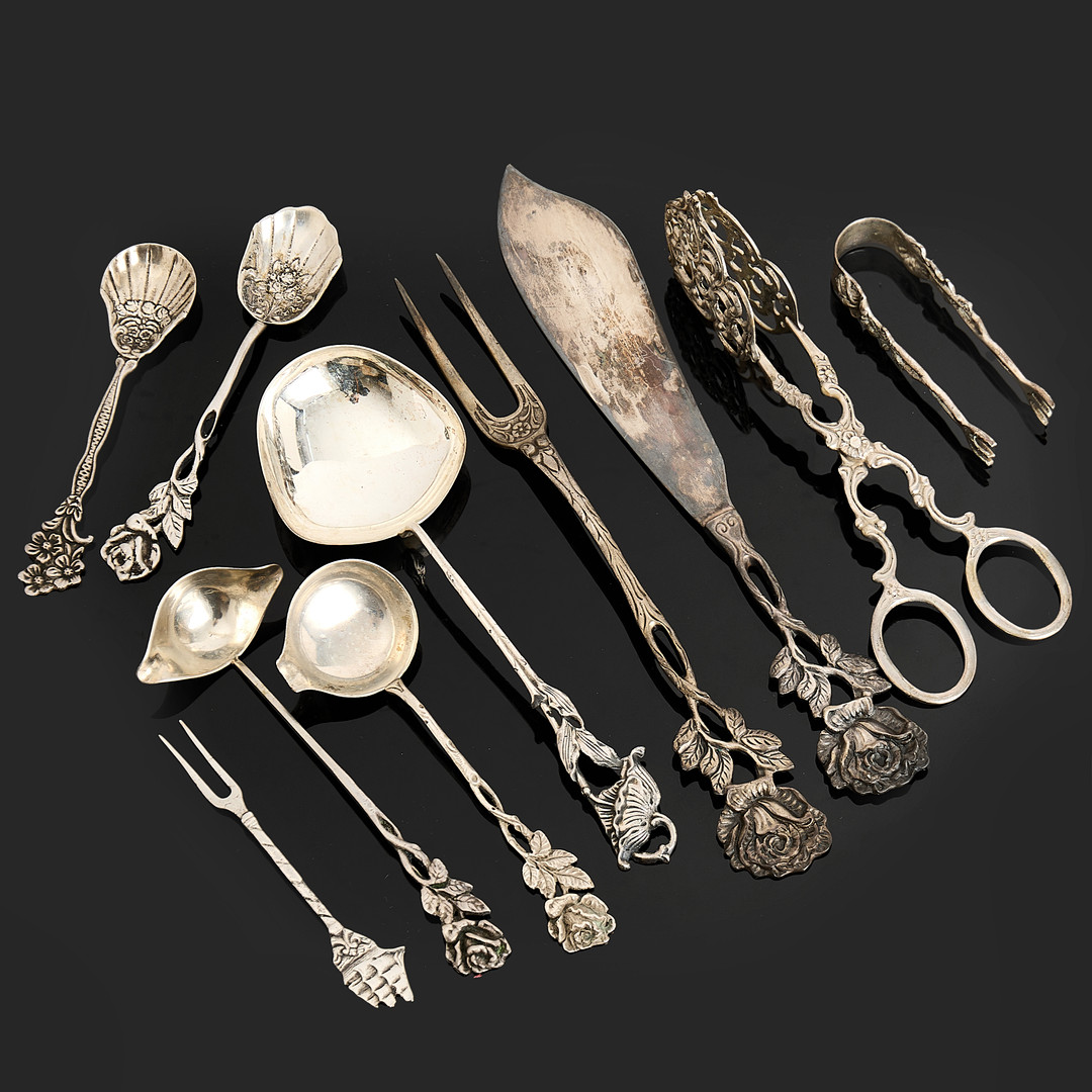 Bilder för 4766732. PARTI SILVER, 10 delar, såsselvar, sockertång ...