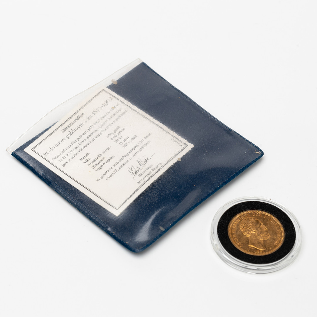Images for 4796584. A coin, 20 kronor, gold 21.6 K, Oscar II, Sweden ...