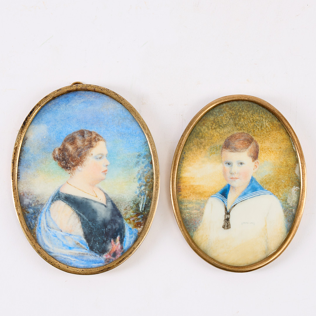 Bilder för 4813406. MATTIS HAHR-GRUNDELL. Miniatyrporträtt, ett par ...