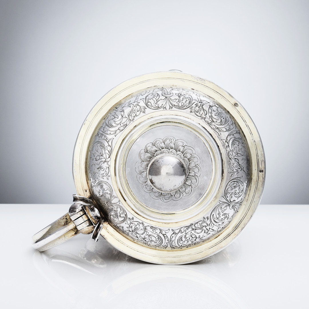 CORNELIUS POPPE. Tankard, silver, Augsburg 1690. Baroque.