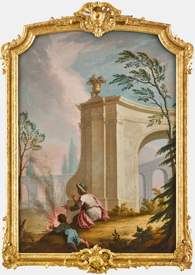 JOHAN PASCH (1706-1769). Attributed. A wall panel depicting an allegory ...
