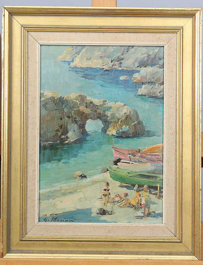 Images for 550063. Unknown artist. Oil on wooden panel, On the beach in ...