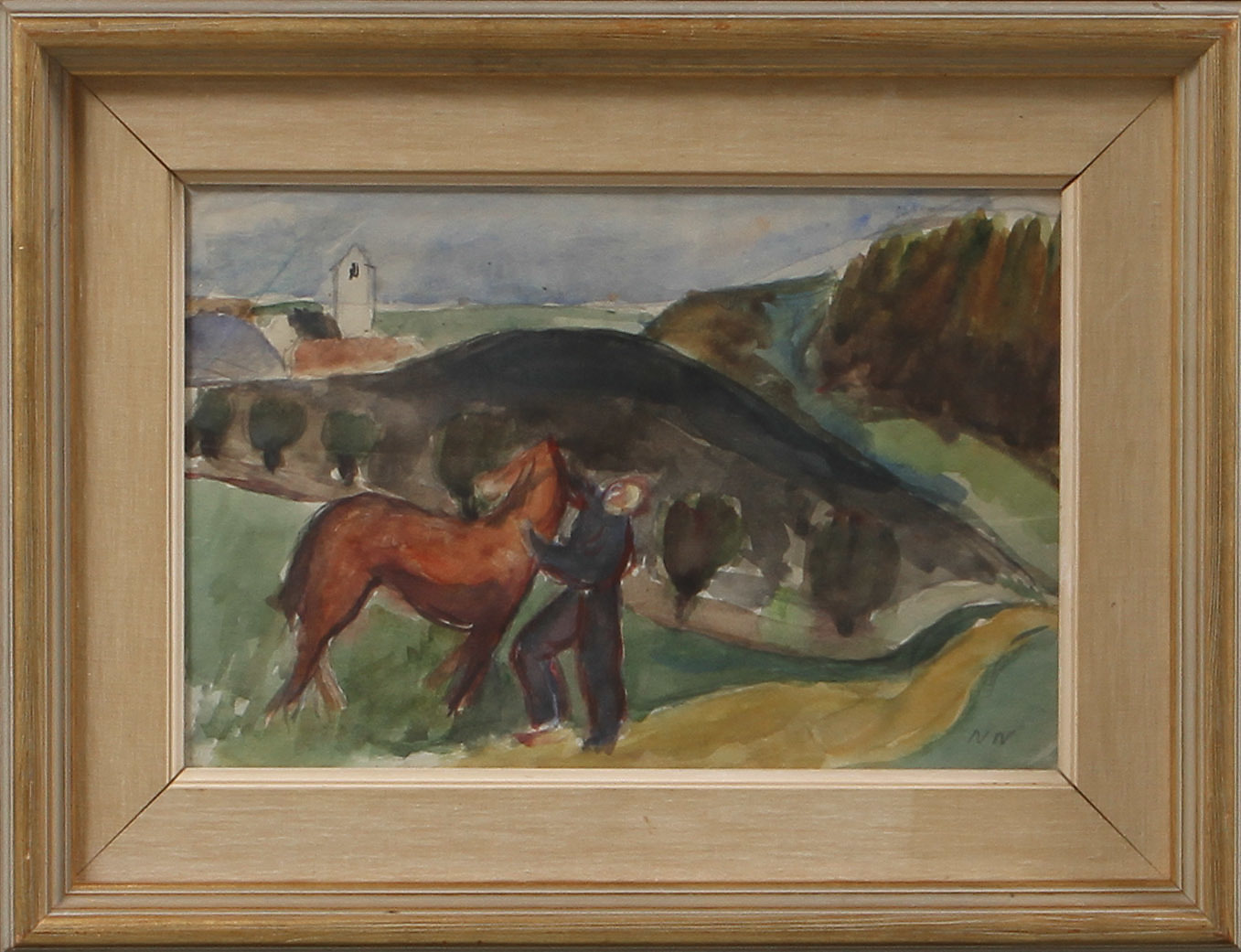 Images for 558443. NILS NILSSON. Landscape with figure and horse ...