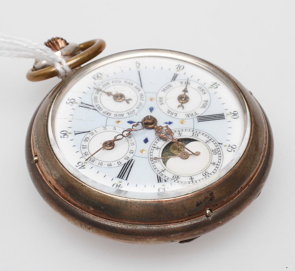 Images for 74570. POCKET WATCH, moon phase, silver, turn of the century ...