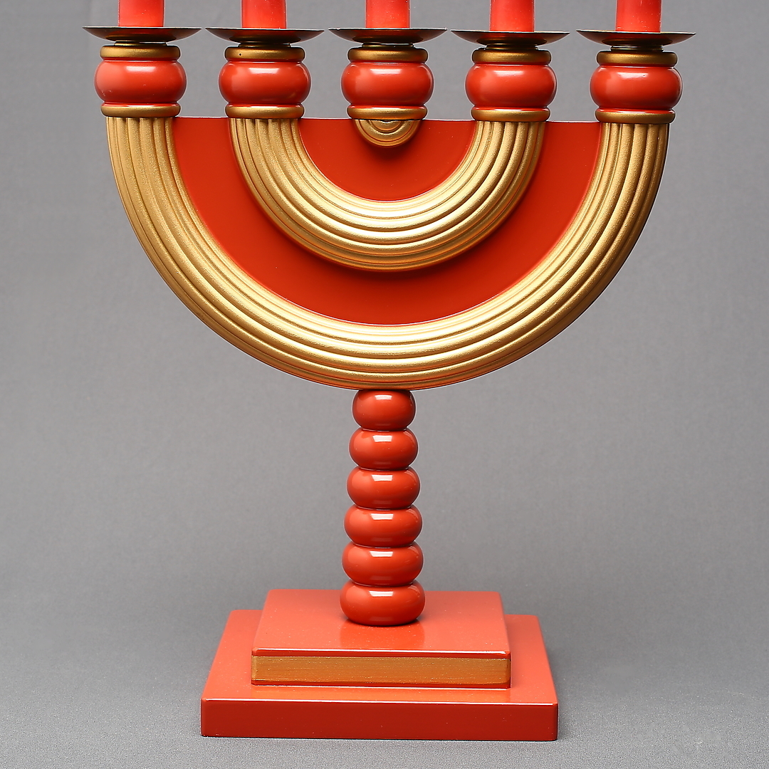 Images for 778132. CANDLESTICKS, 2 pcs, painted wood, so-called ...