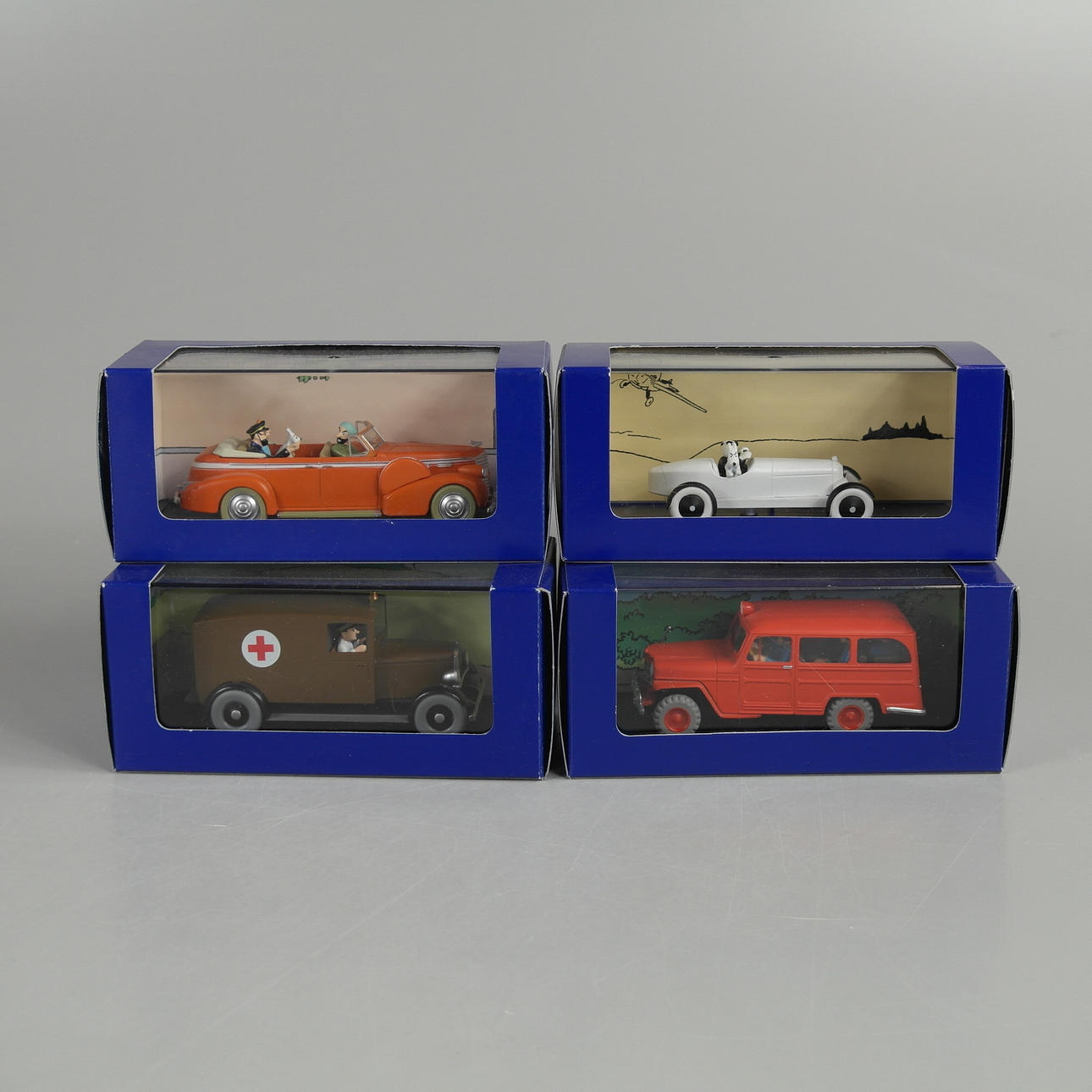 BILAR, 4 st, Tintin, Editions Atlas. Leksaker - Auctionet