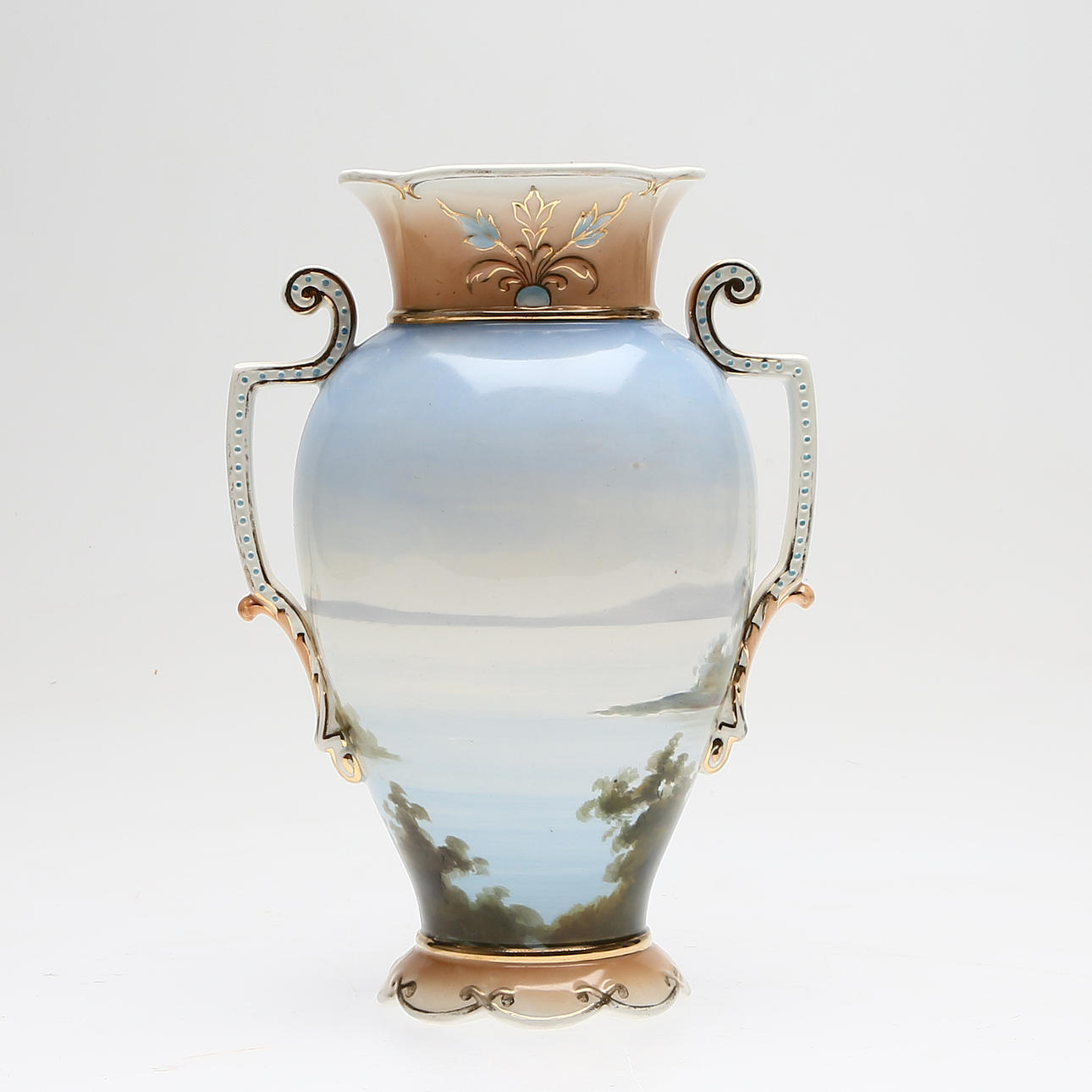 VAS, keramiikka, Rörstrand, Visingsborgin linnan rauniot, käsinmaalattu ...