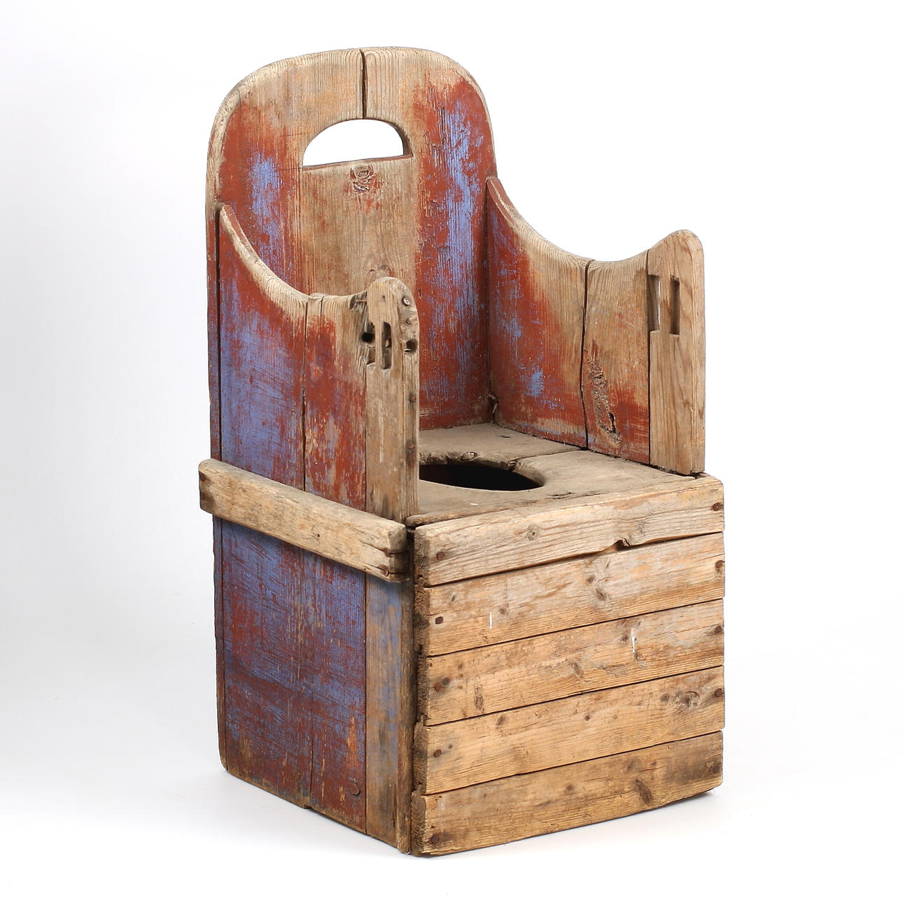POTTSTOL, bemålat trä, 1800-tal. Allmoge - Möbler - Auctionet