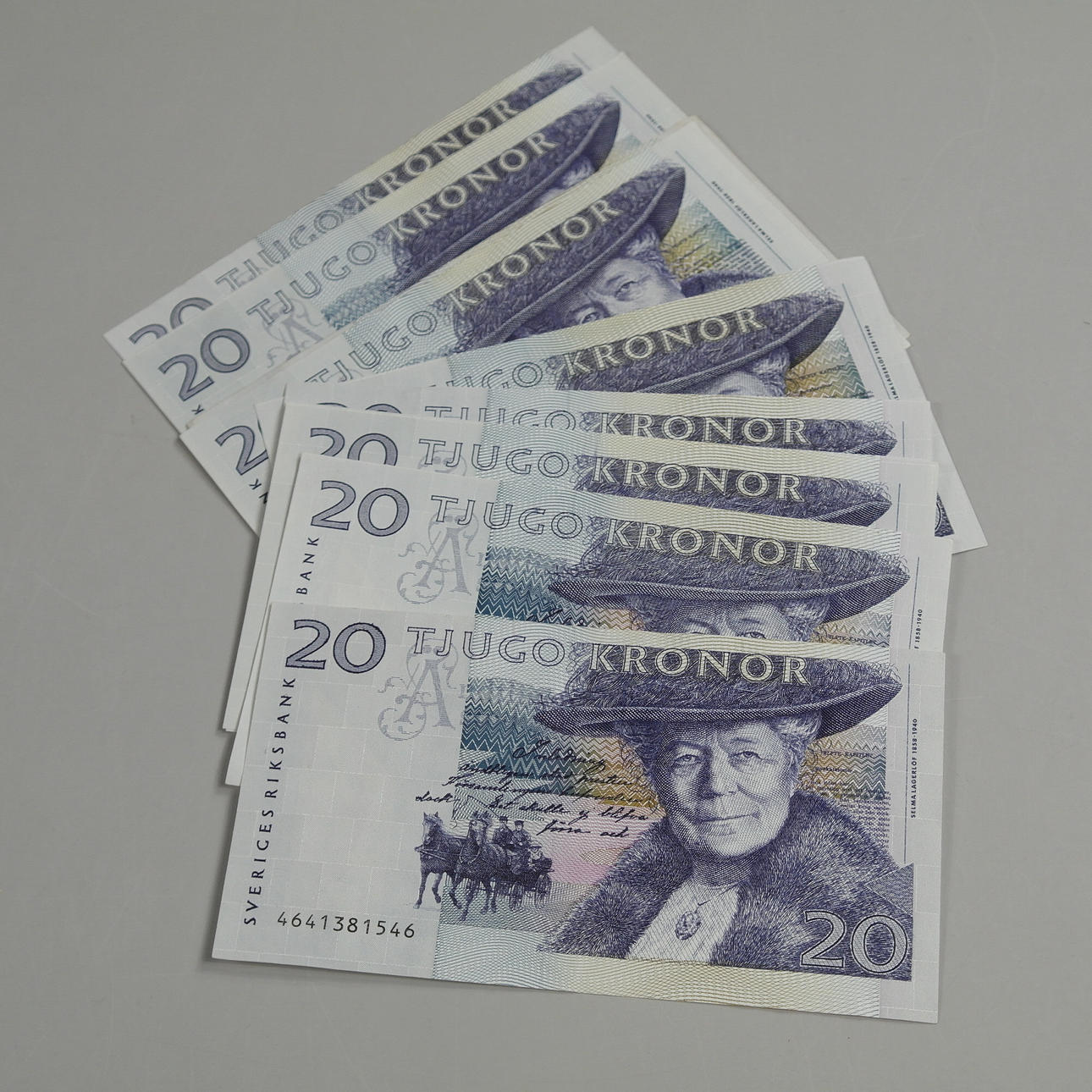 GAMLA SVENSKA SEDLAR; Ovikta, 5-100 kronors valörer. Mynt, Medaljer ...