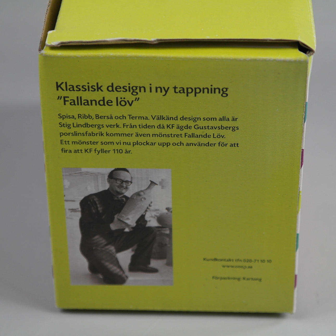 STIG LINDBERG, Muggar 6 st, porslin, "Fallande Löv", KF 110 år. Keramik ...