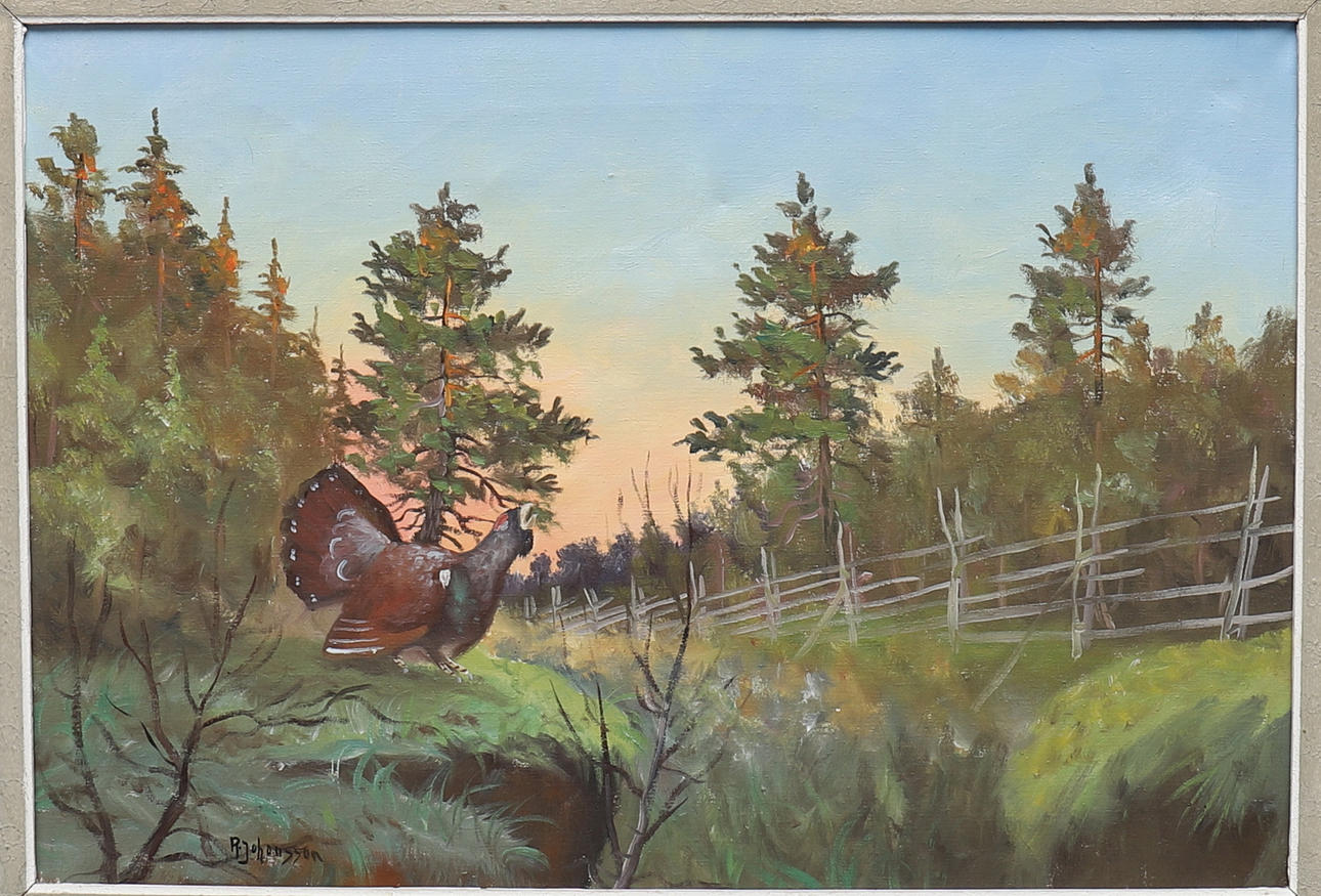 ALF JOHANSSON. Oil on canvas, Tjädrar, Signed A Johansson. Art ...