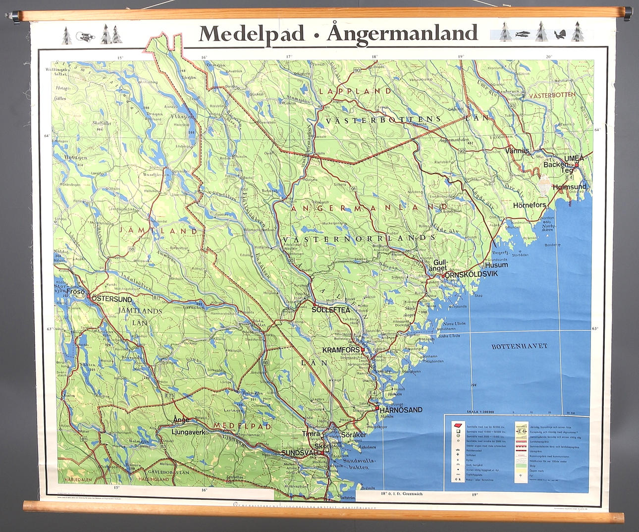 MAP, Medelpad and Ångermanland, General Staff Lithographic Institute ...