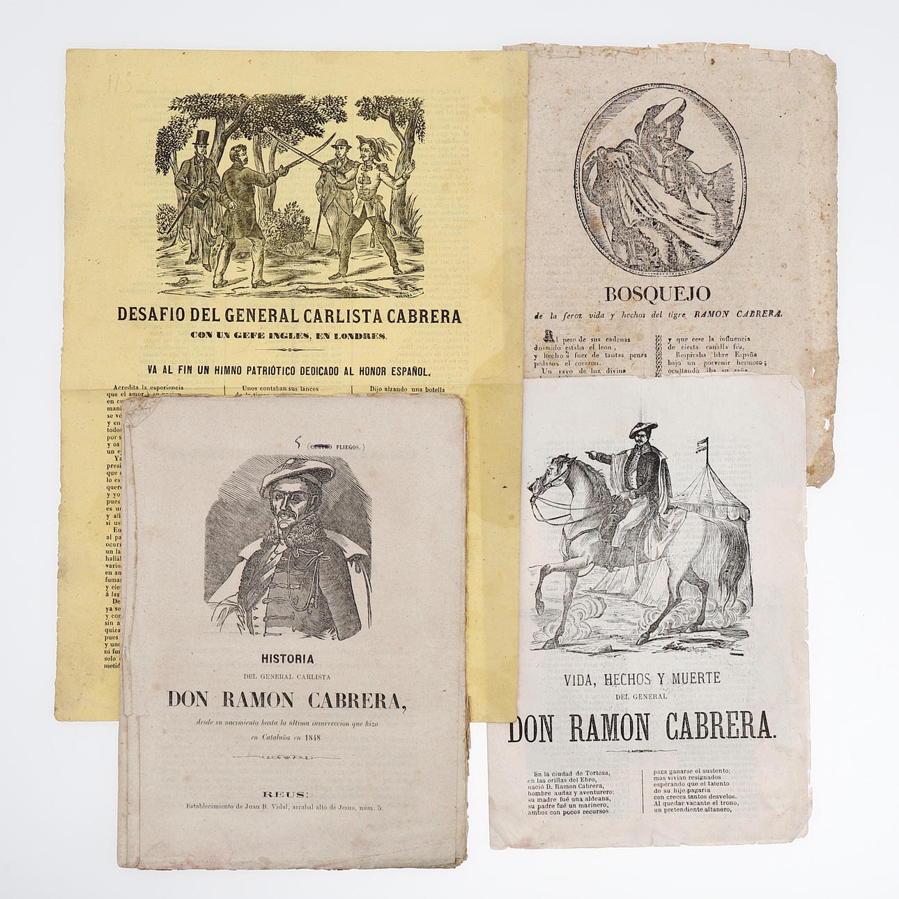 CARLISM: RAMÓN CABRERA. Fyra trycksaker om Carlist general. Böcker ...