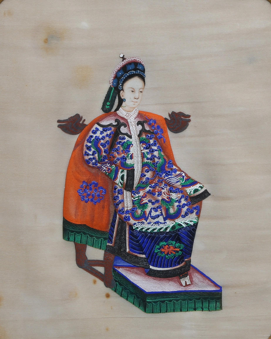 PITH PAPER PAINTING, China, late Ching, late 19th century, Mandarin ...
