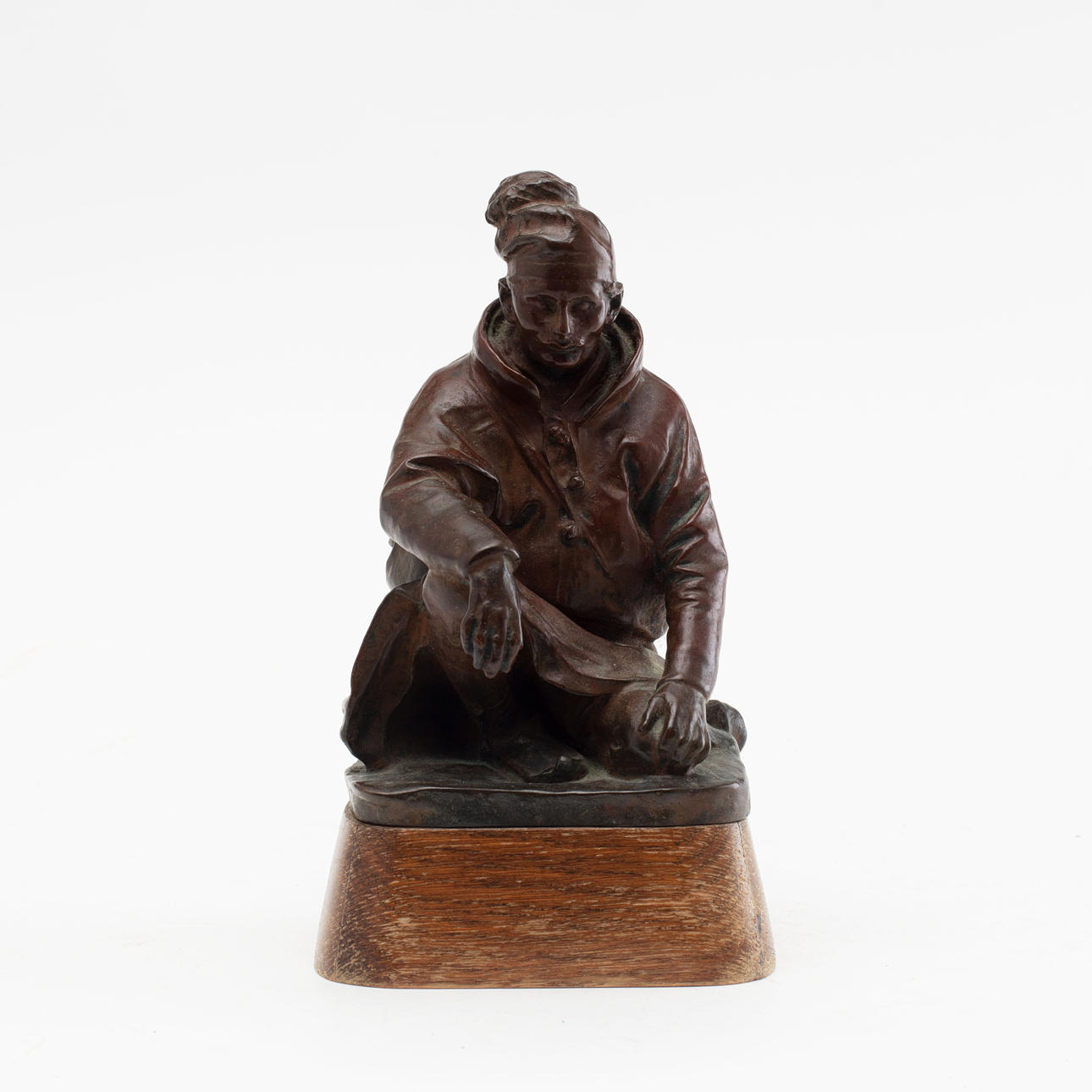 CHRISTIAN ERIKSSON. Sculpture "Sitting patch", brown patinated bronze ...