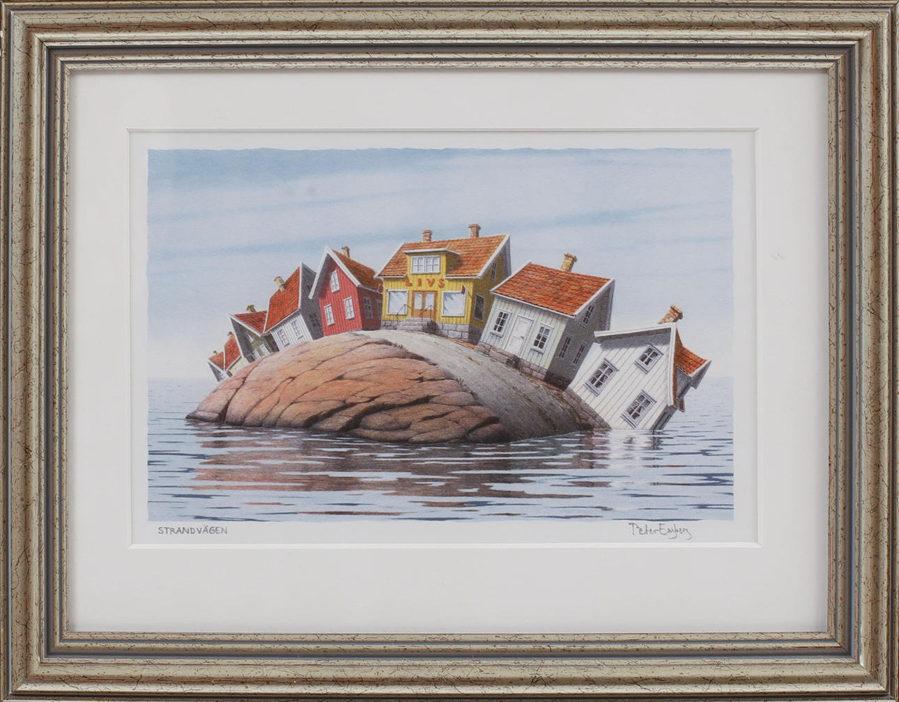PETER ENGBERG, "Strandvägen", color lithograph, signed. Art ...