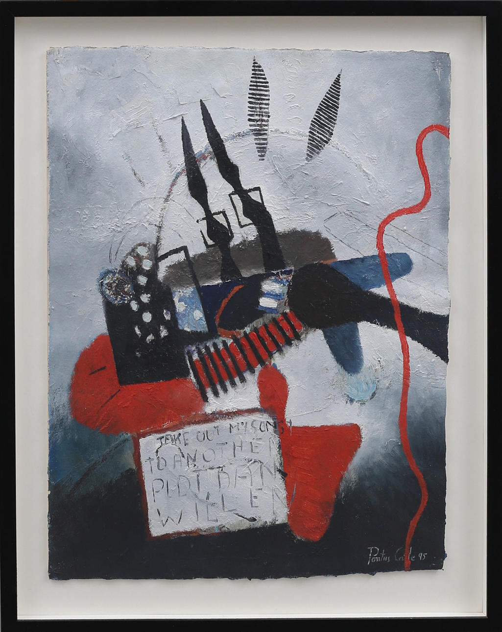 PONTUS CARLE (1955). Composition, oil on paper, signed Pontus Carle-95 ...