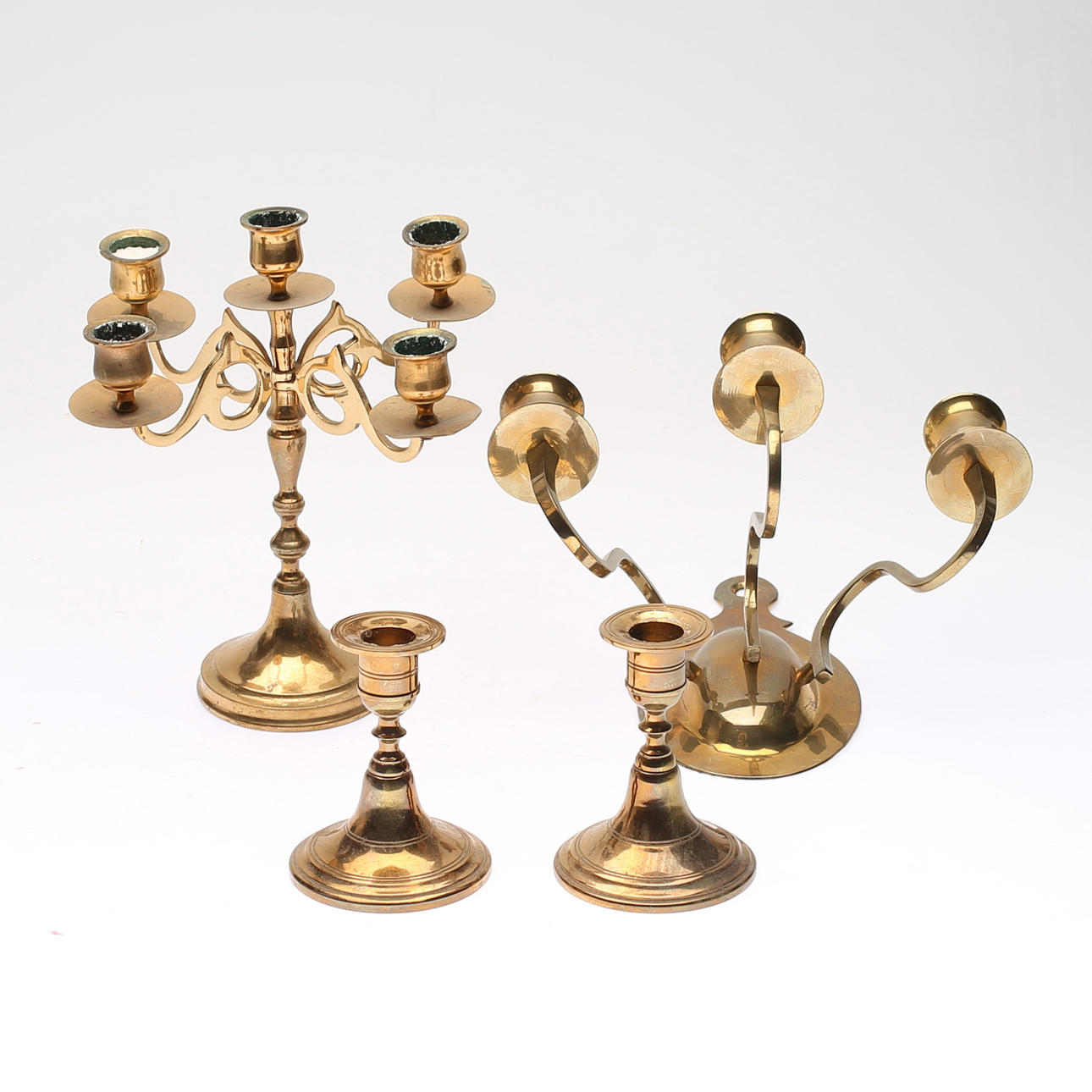 CANDLE STICKS, 4 pcs, brass/ore, including Scandia Malm. Lighting ...